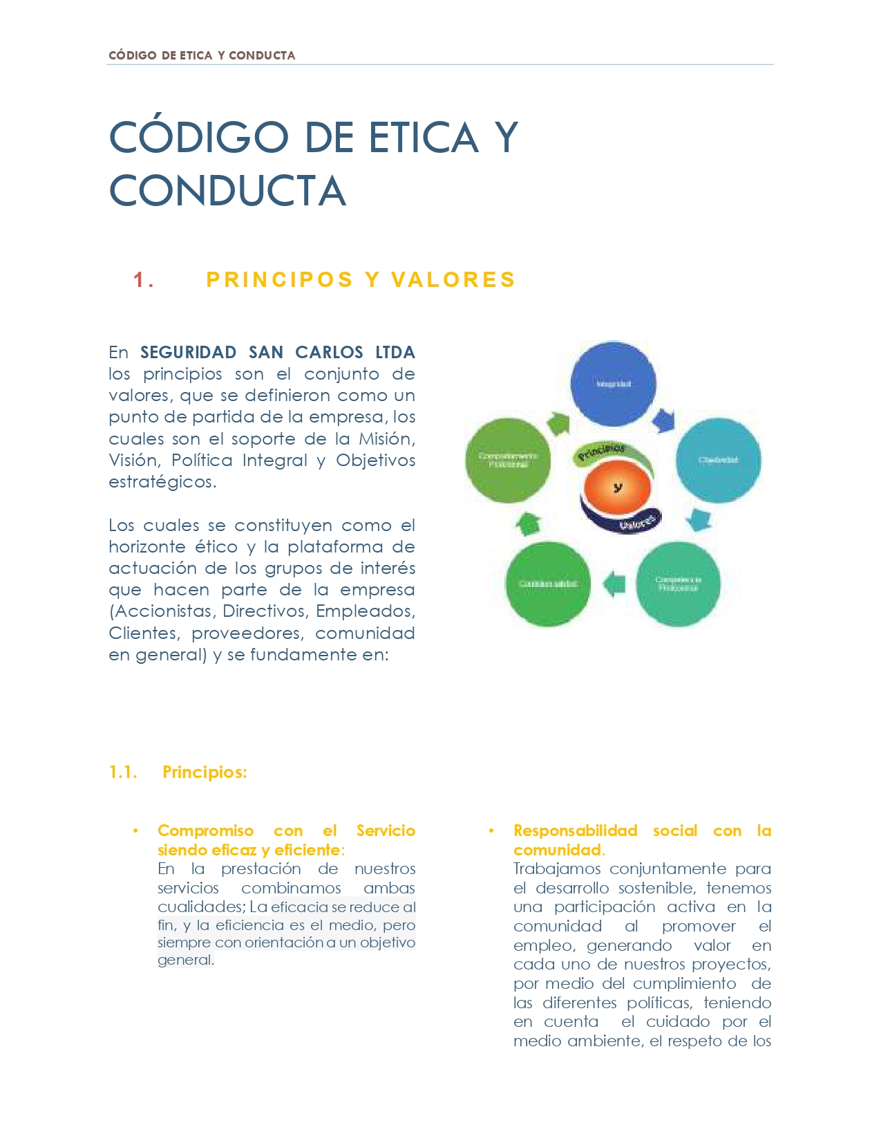 Código de Ética y Conducta | Seguridad San Carlos
